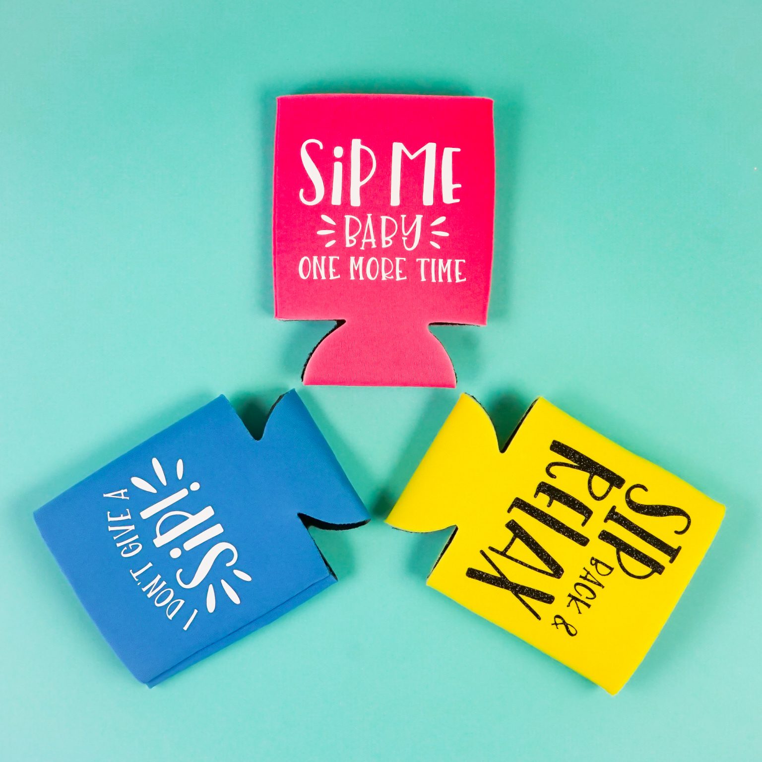 How To Make Cricut Can Koozies With Iron On Vinyl Hey Let s Make Stuff