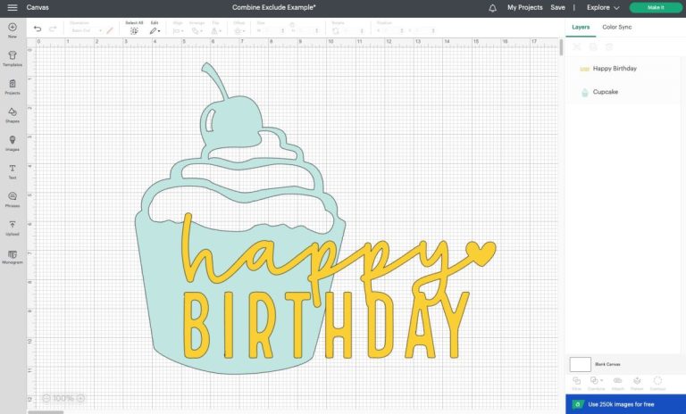 Cricut Combine Tools Weld Unite Subtract Intersect Exclude